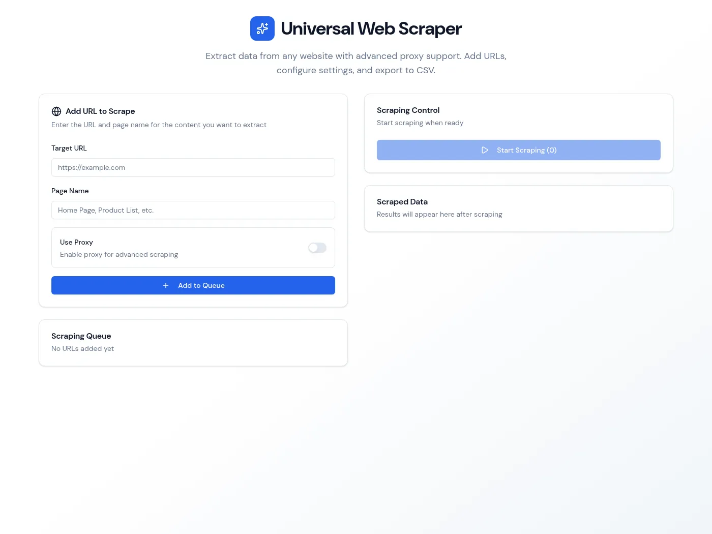 Universal Web Scraper with Customizable Extraction