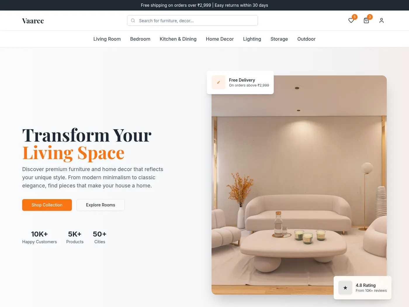 Vaaree Clone - Home Decor E-commerce Platform