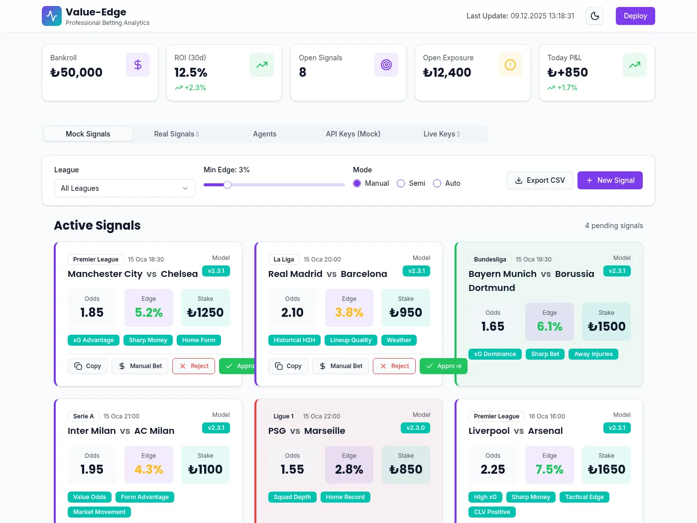 Value-Edge: Modern Agent-Based Betting Analytics Platform