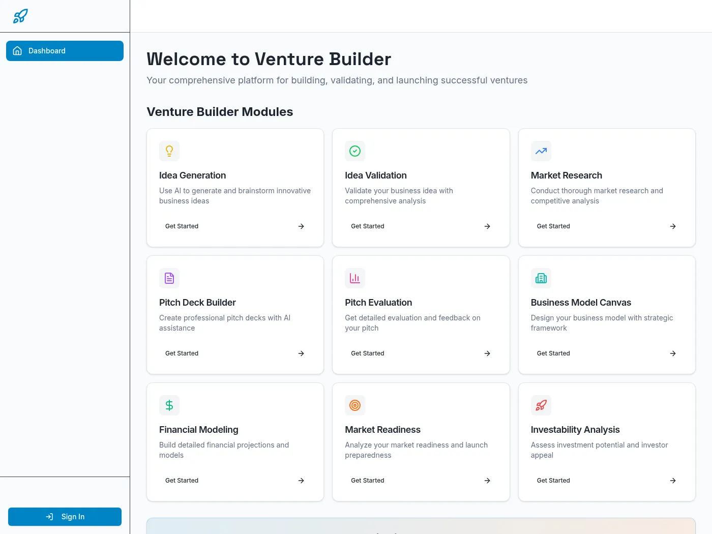Venture Builder Assistant Platform