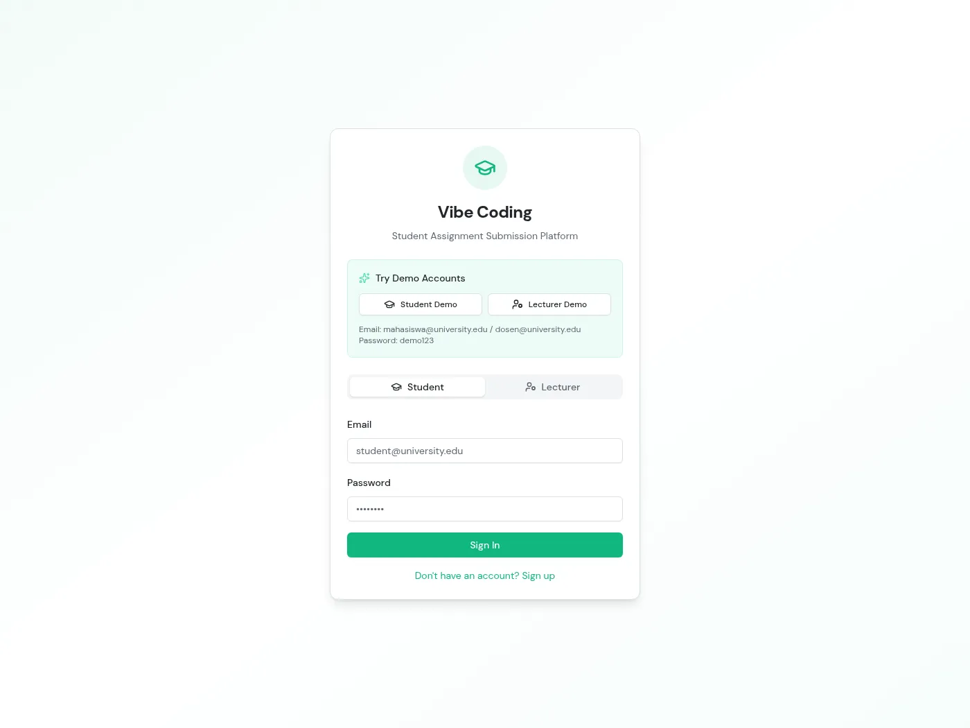 Vibe Coding - Student Assignment Submission Platform