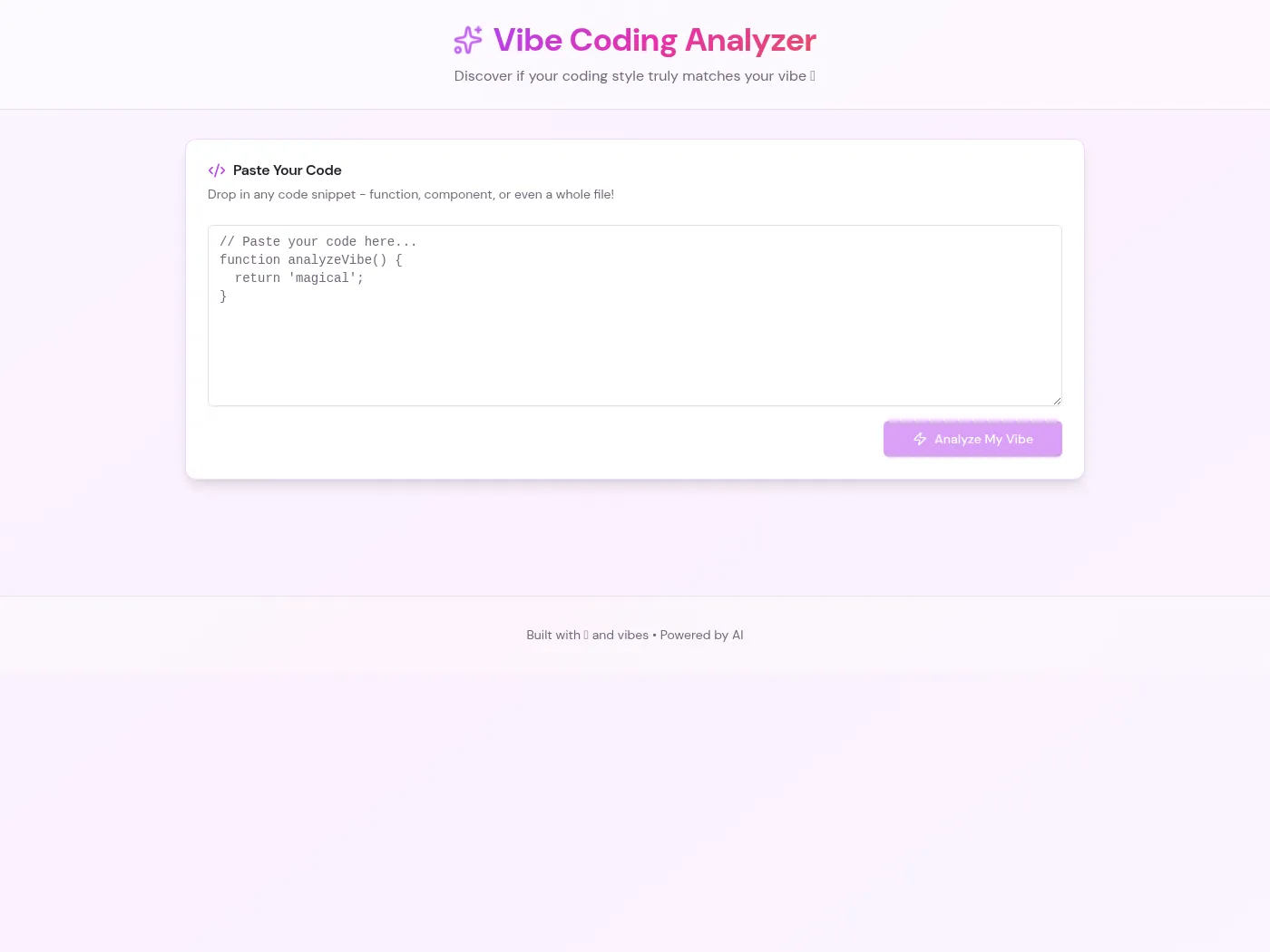 Vibe Coding Experience Analyzer