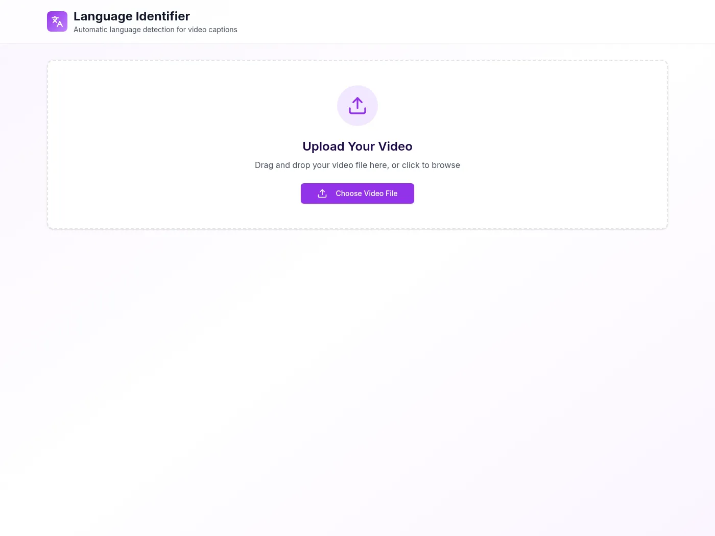 Auto Language Identifier for Video Captioning