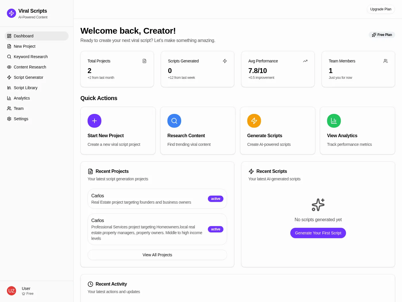 Viral Script Generator Platform for Social Media Success