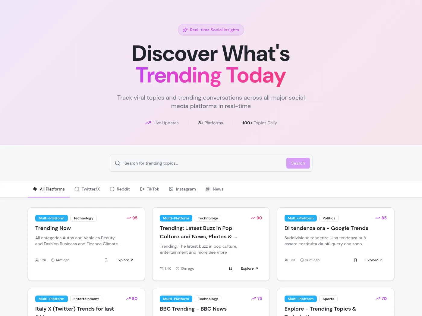 Viral Topics Tracker for Social Media