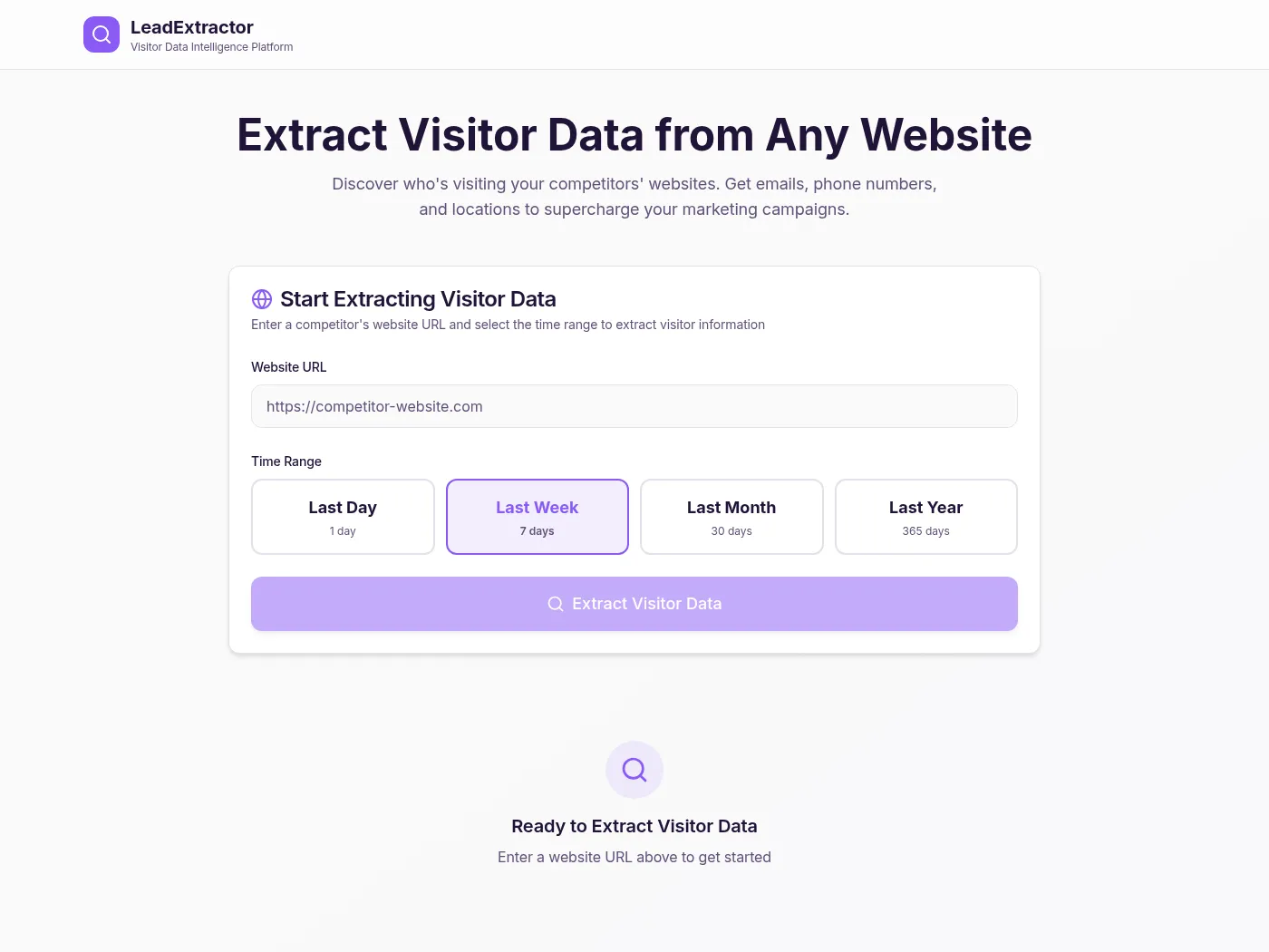 Visitor Data Extraction & Lead Generation Platform