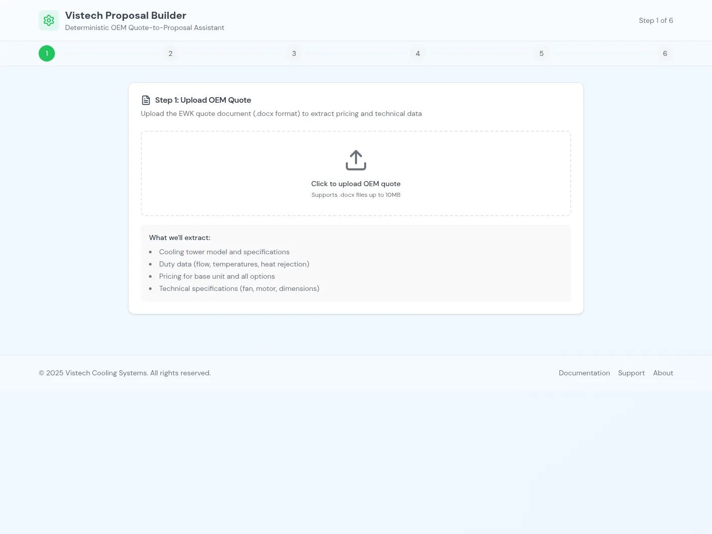 Vistech Proposal Builder: Deterministic OEM Quote-to-Proposal Assistant