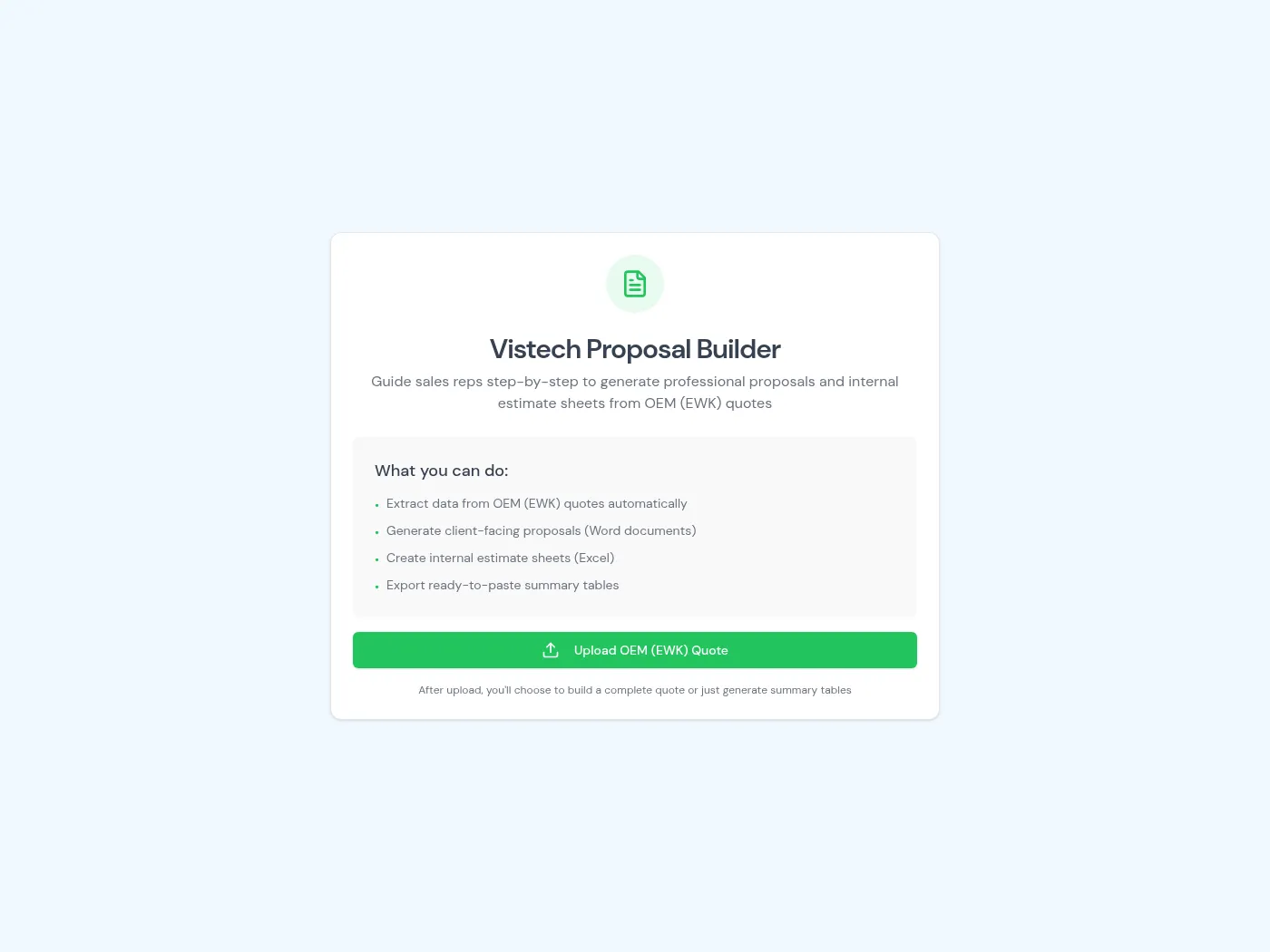 Vistech Proposal Builder