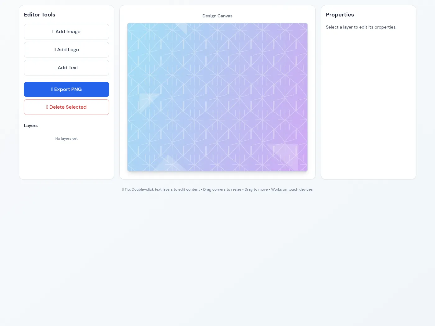 Visual Layer Editor for Image and Template Design