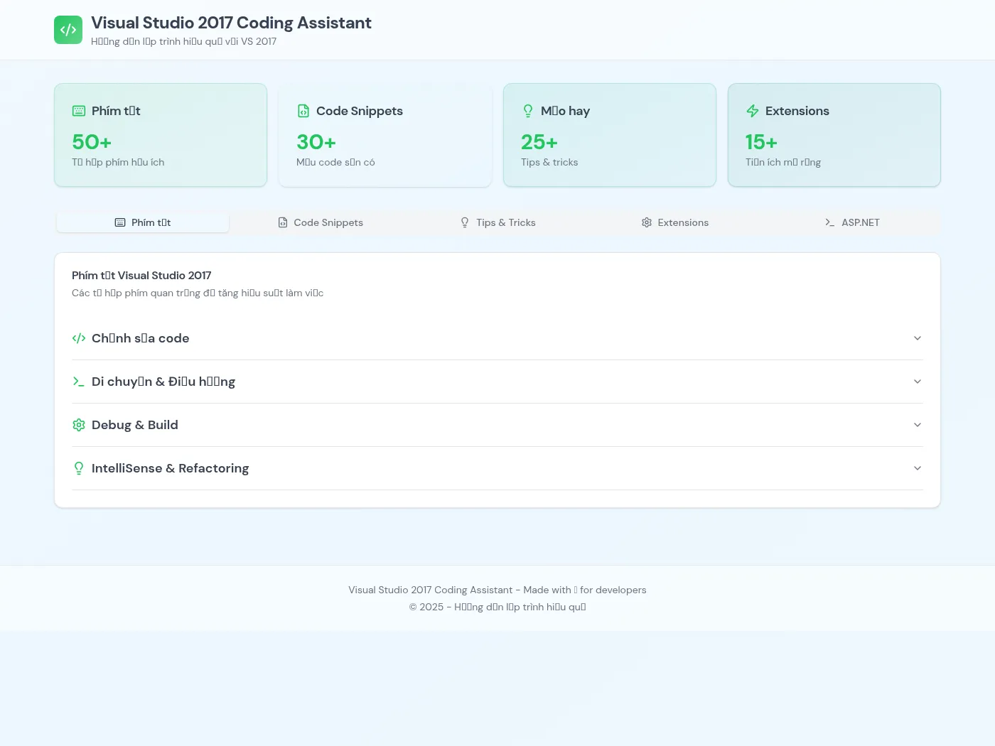 Visual Studio 2017 Coding Assistant