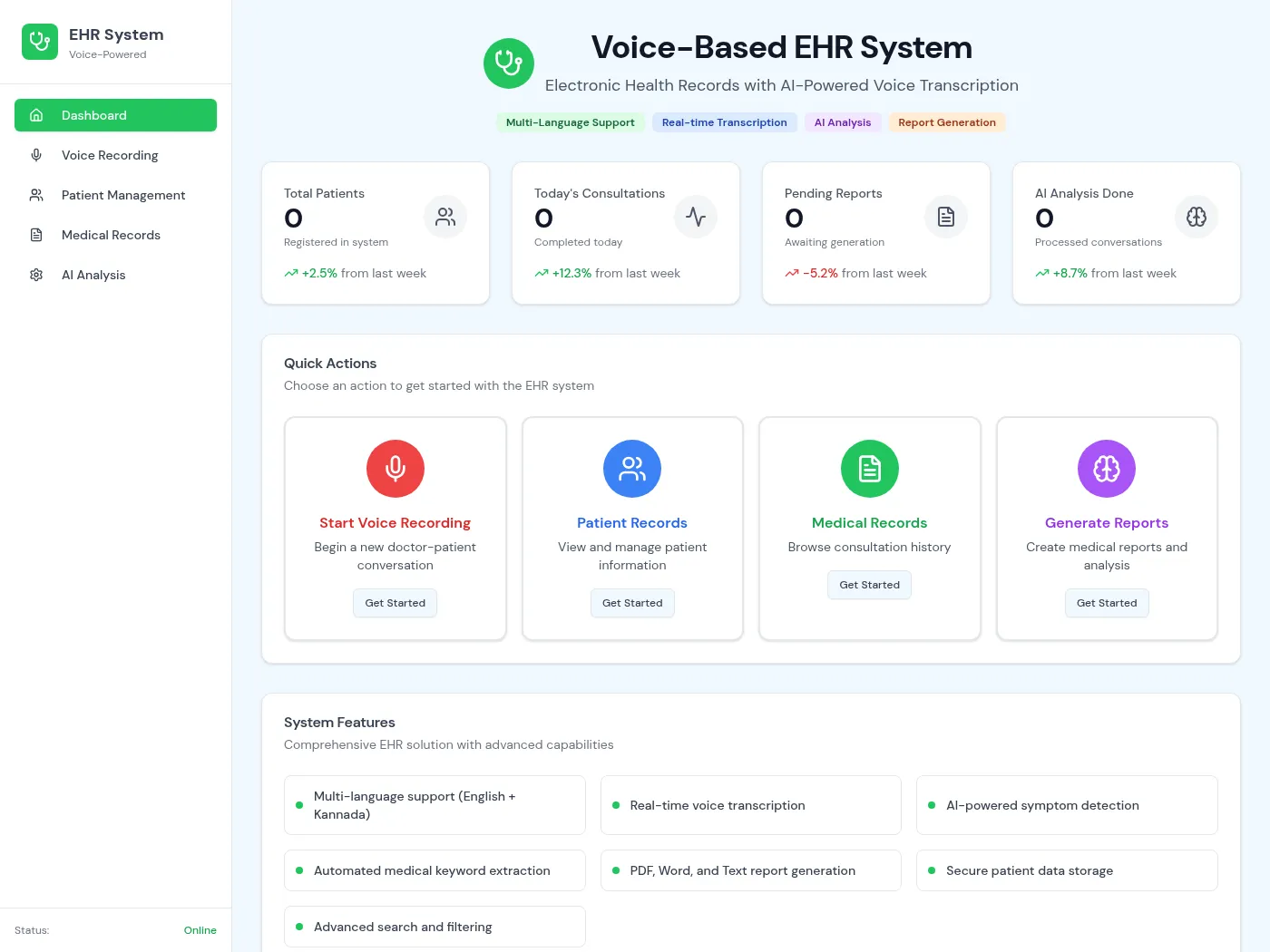 Voice-Driven Electronic Health Record (EHR) System for Doctors and Patients