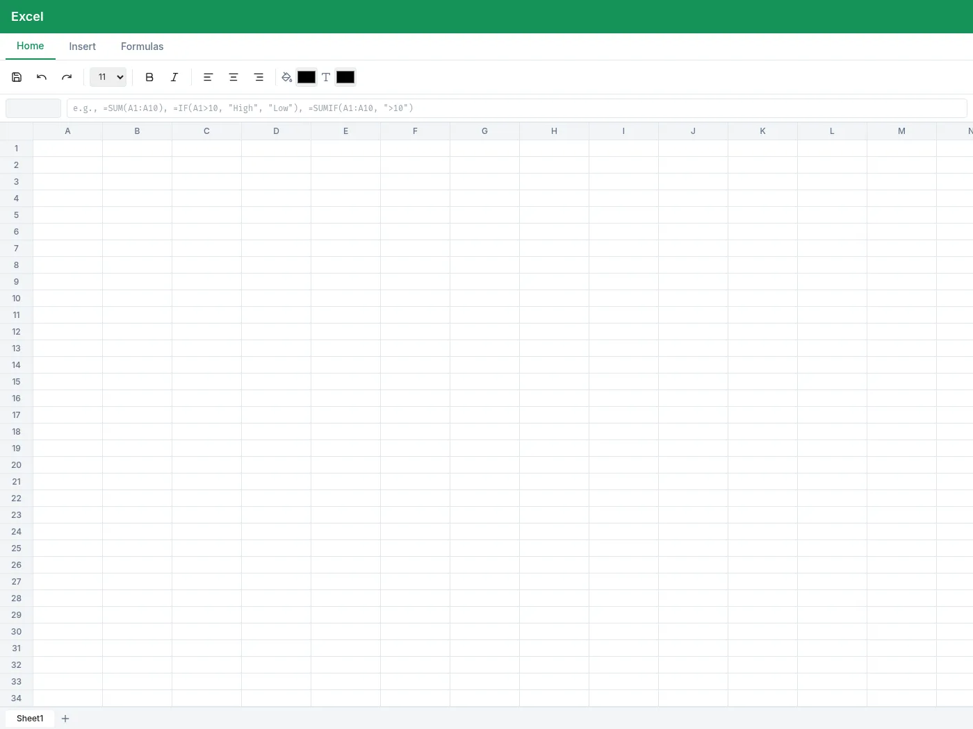 Web-Based Spreadsheet Editor