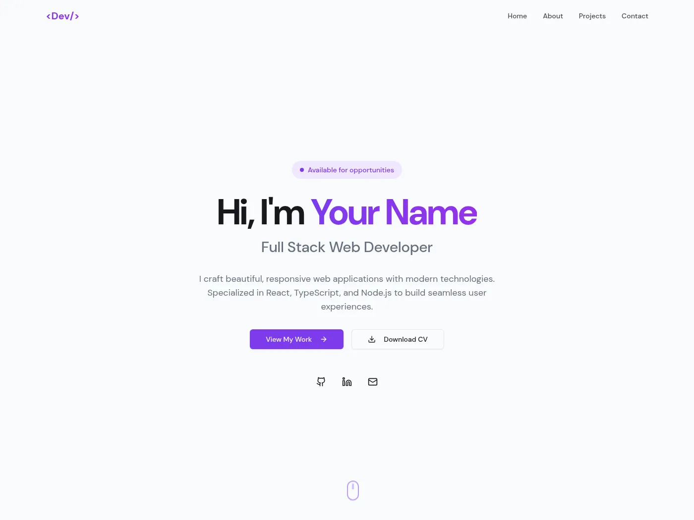 Modern Web Developer Portfolio