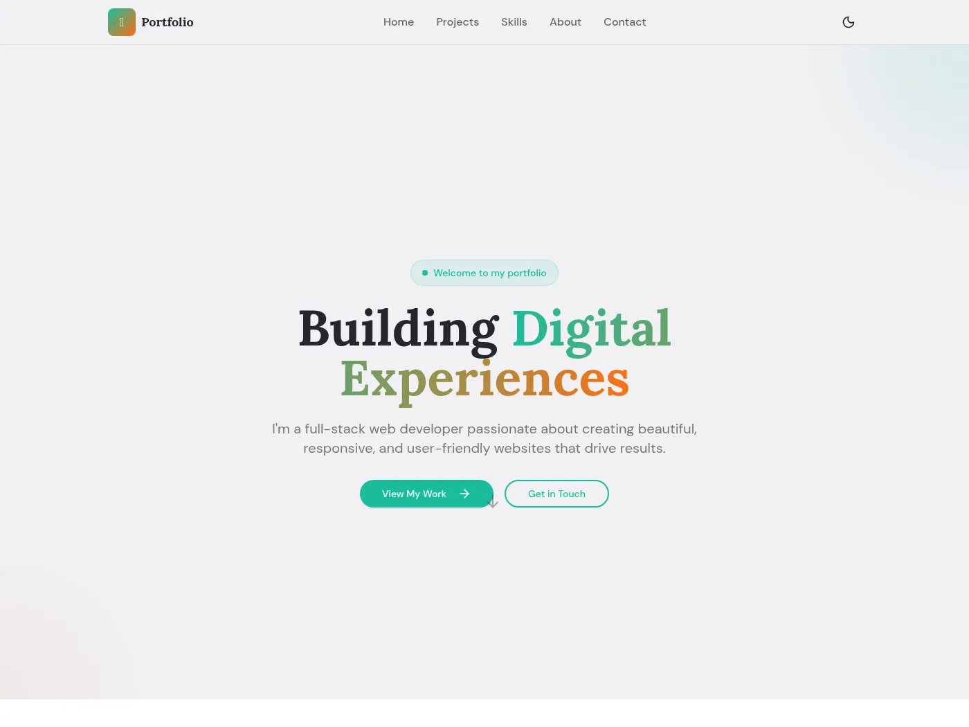 Web Developer Portfolio Website