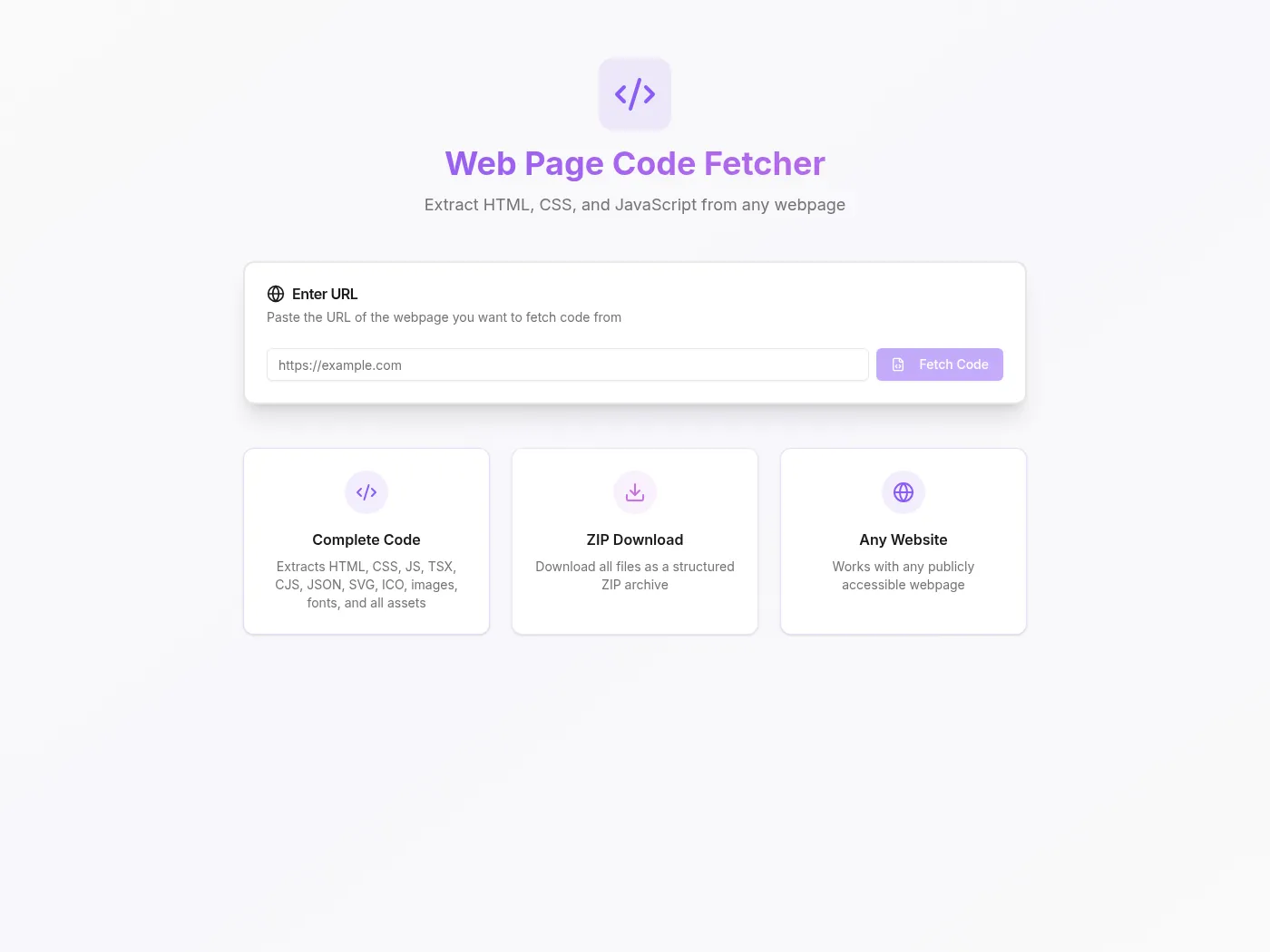 Web Page Code Fetcher & Downloader (Remix)
