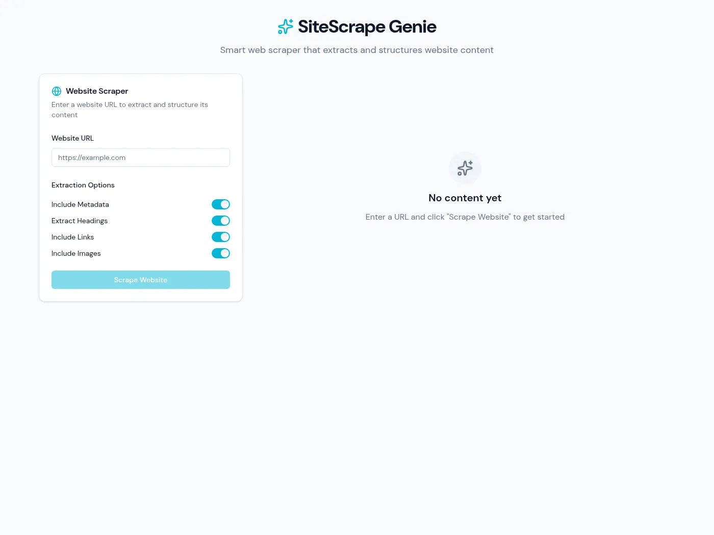 SiteScrape Genie