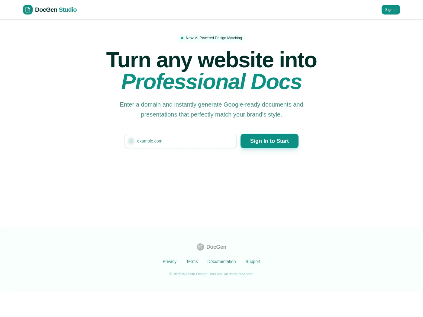 Website Design DocGen