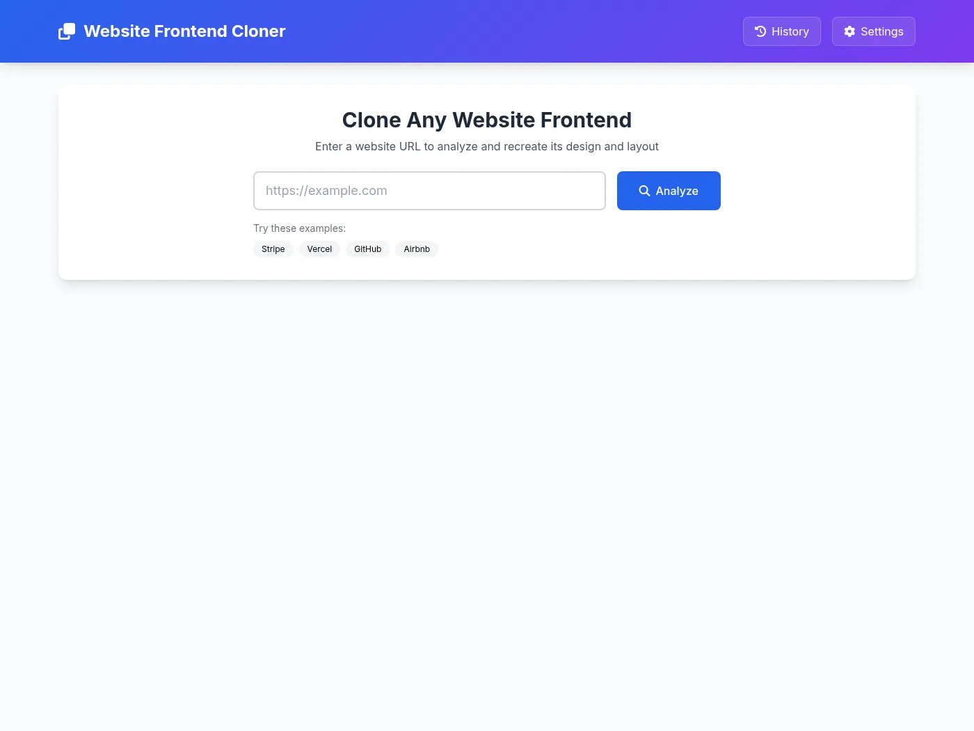 Website Frontend Cloner
