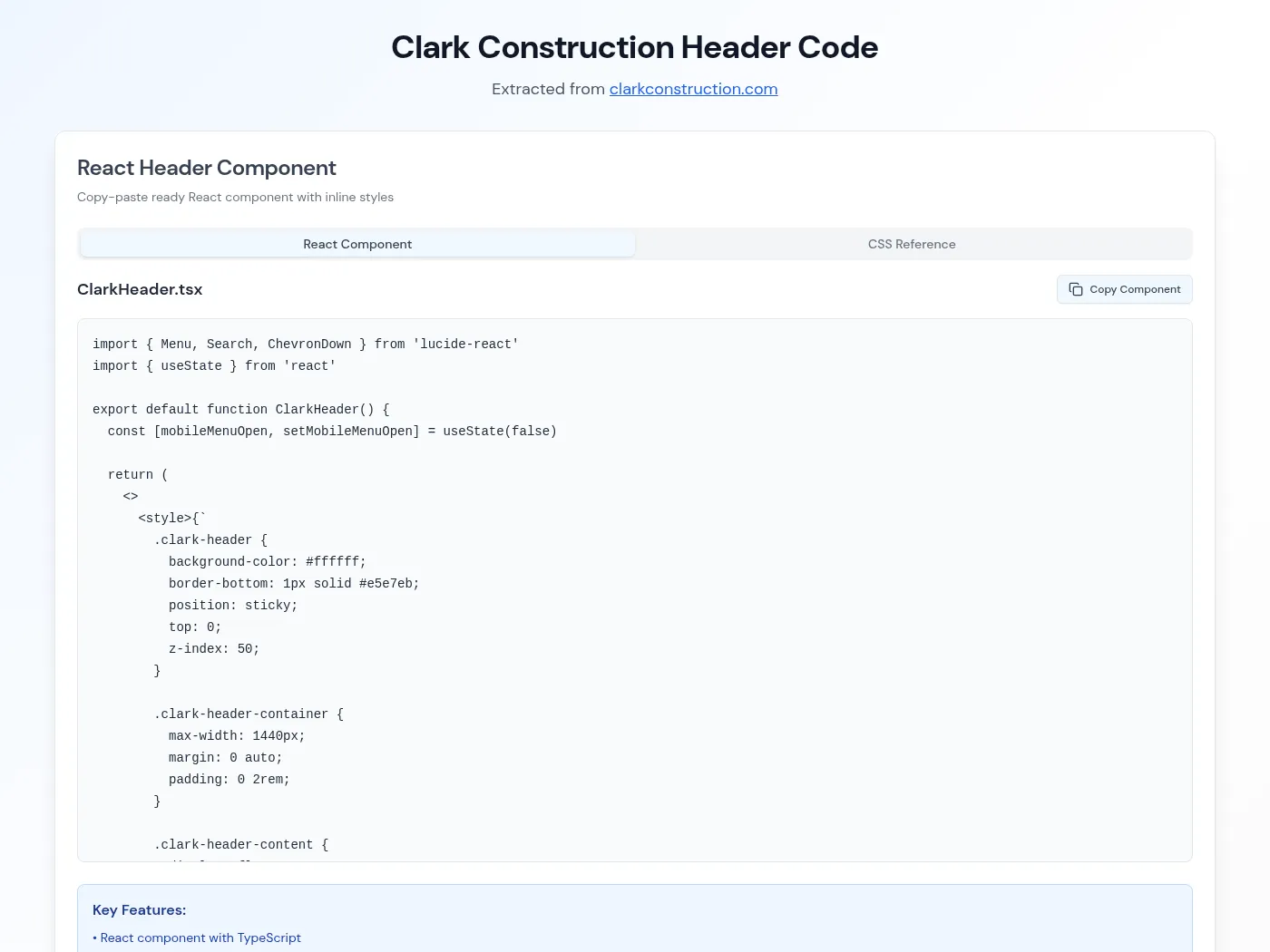 Website Header Code Extractor