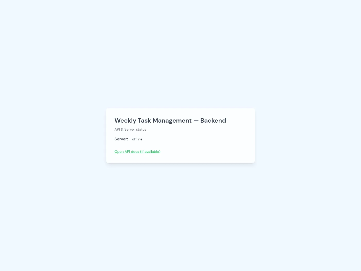Weekly Task Management System Backend With Role-Based Access