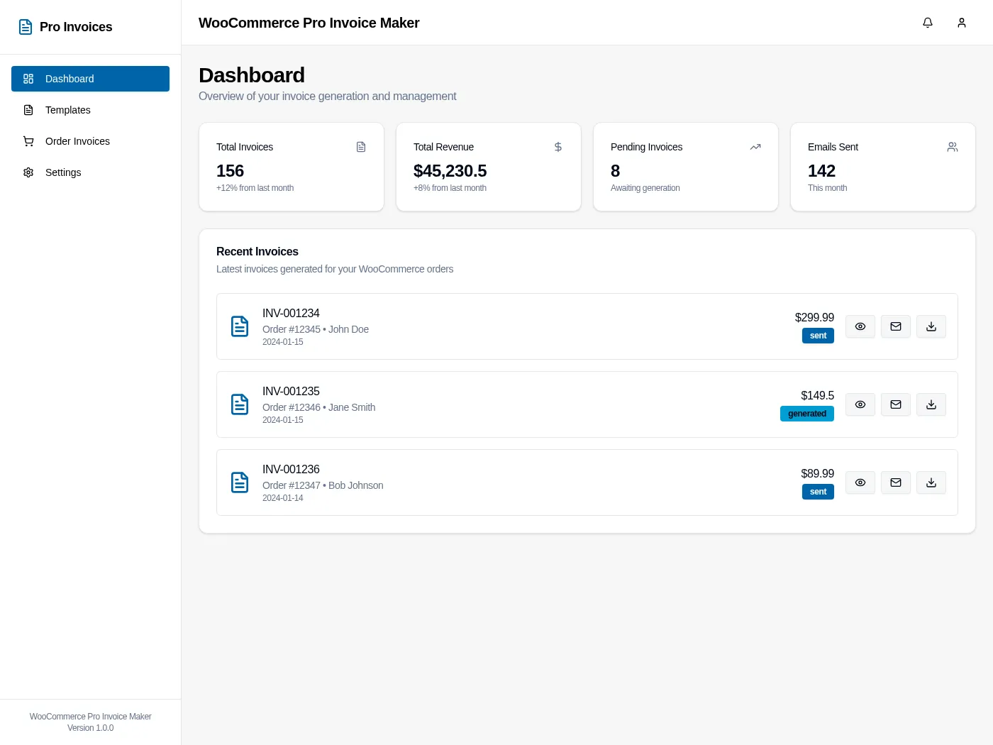 WooCommerce Pro Invoice Maker Plugin