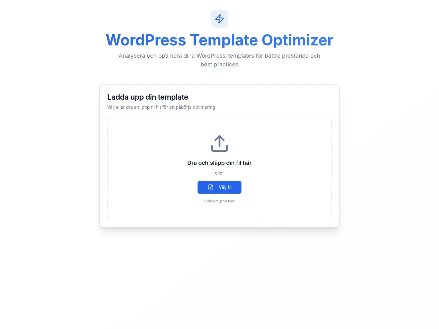 WordPress Template Code Optimizer