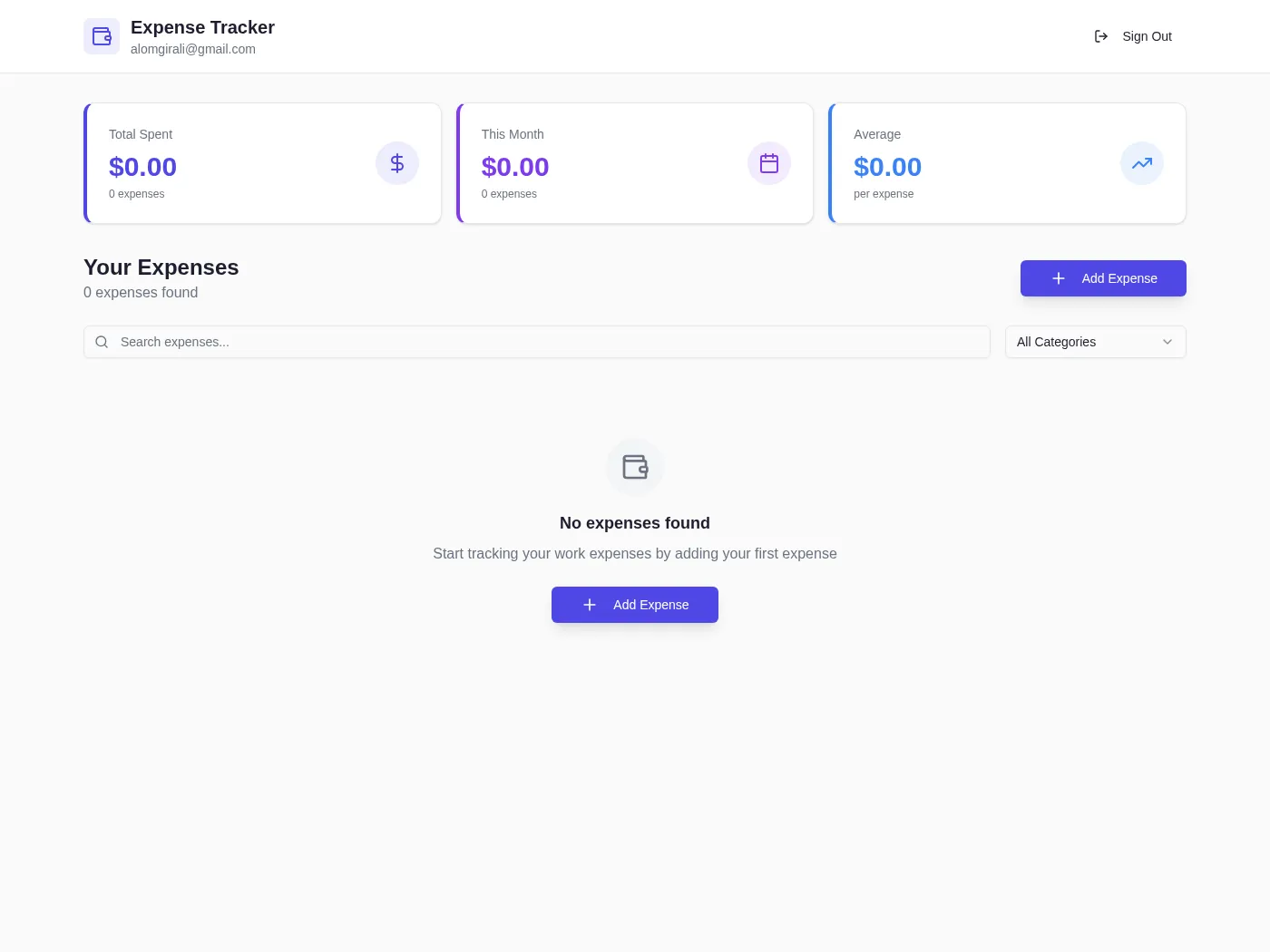 Work Expense Tracker App