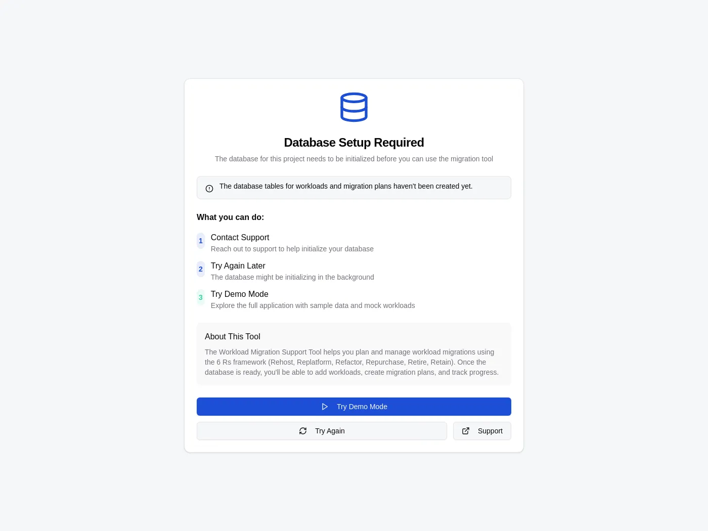 Workload Migration Support Tool