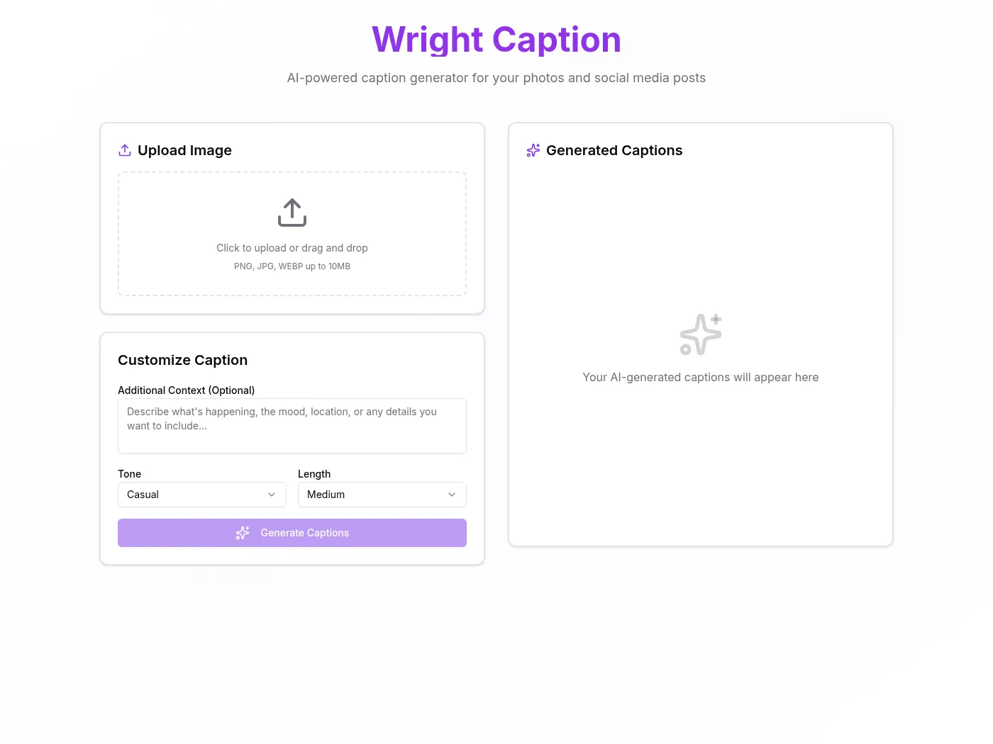 Wright Caption Generator
