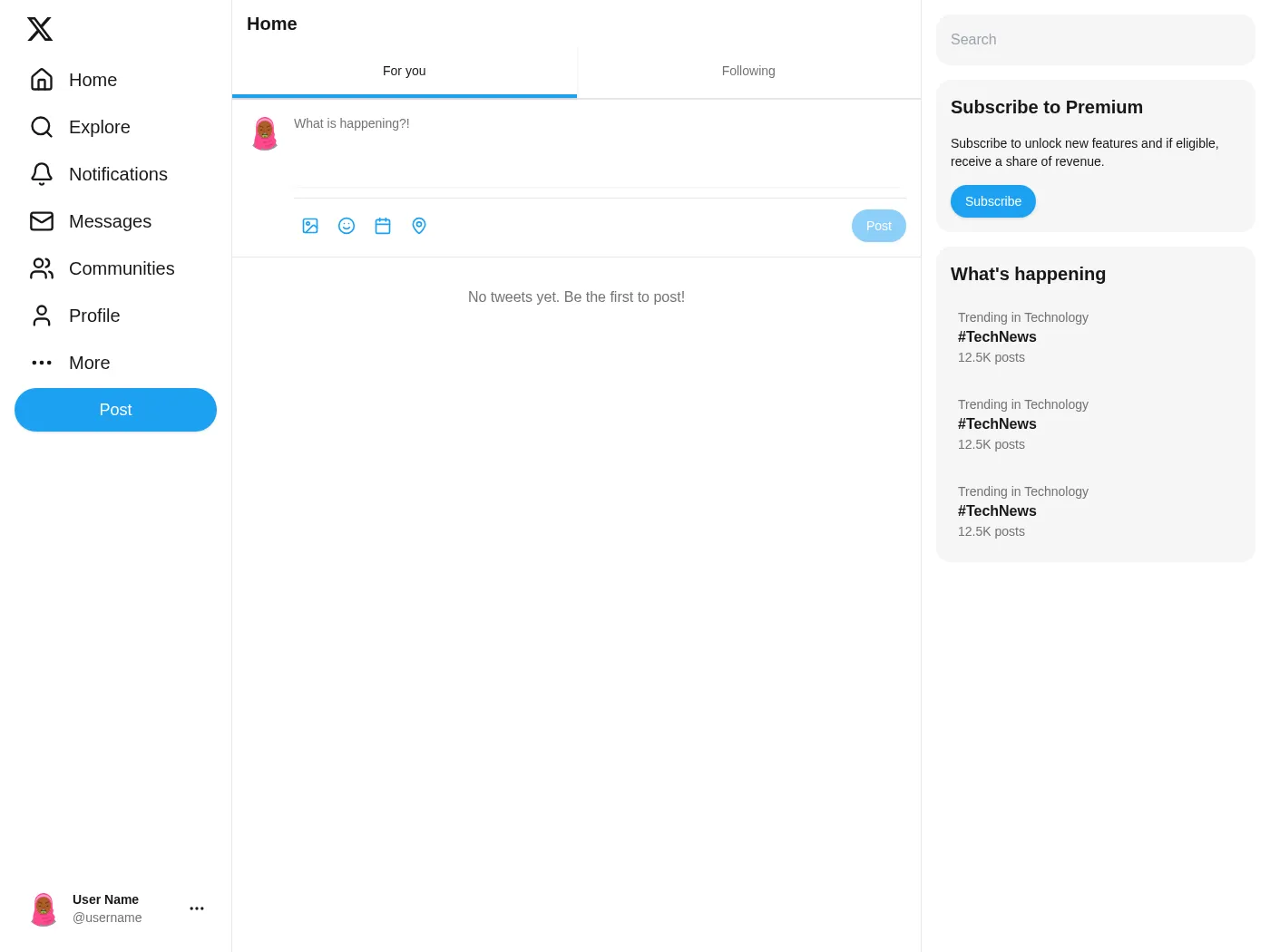 X.com Clone - Microblogging Social Platform