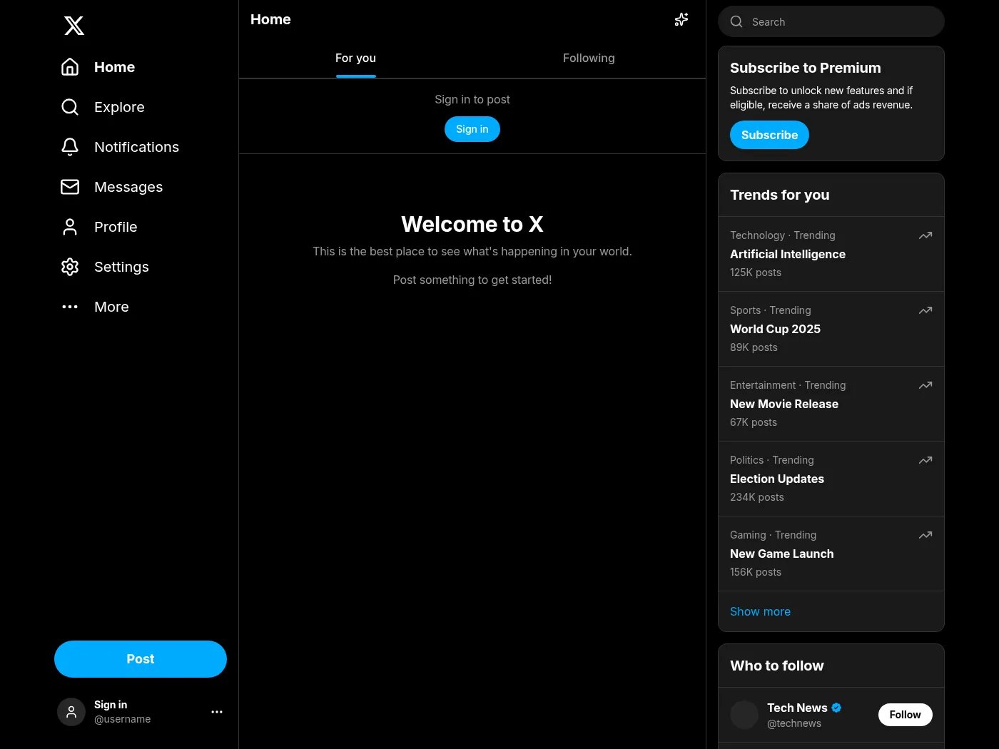 X.com Clone - A Modern Social Media Platform