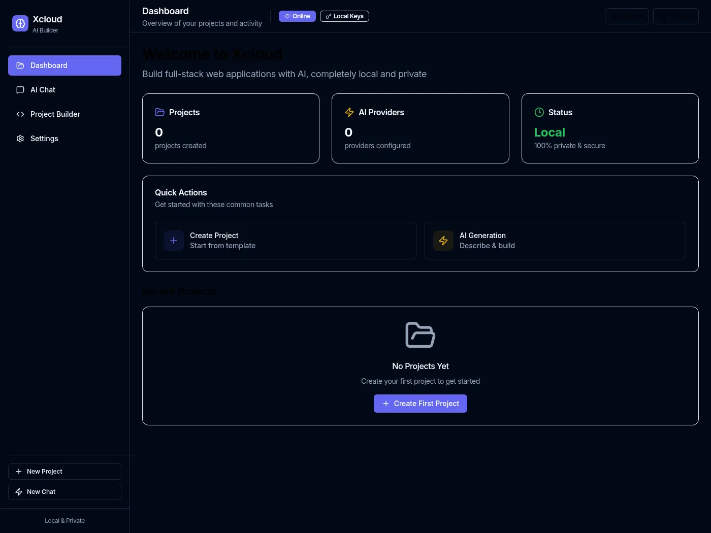 Xcloud AI Chat & Webstack Builder