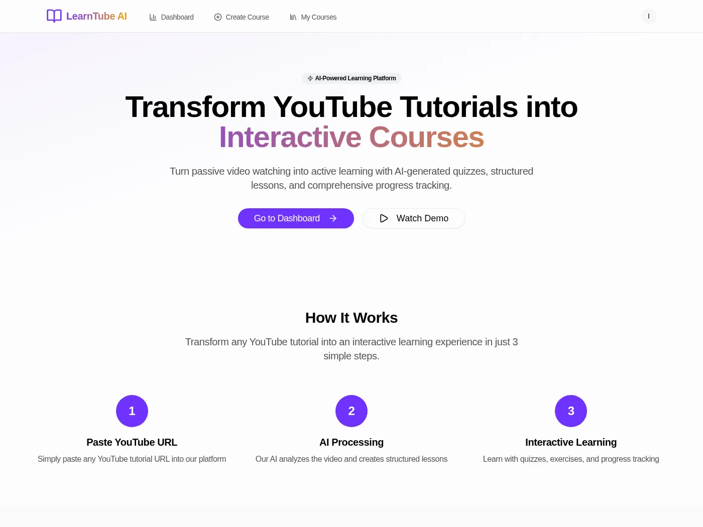 YouTube Tutorial to Interactive Course Web App