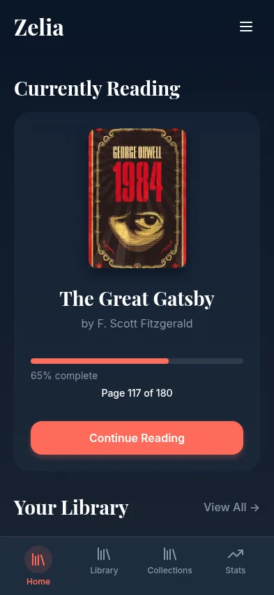 Zelia: Leitura Digital Sofisticada em App Mobile para PDFs e EPUBs