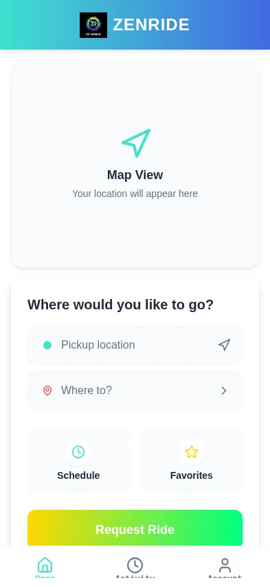 ZENRIDE - Colorful Android Ride Hailing App