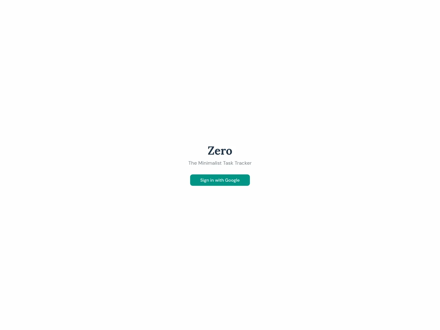 Zero: The Minimalist Task Tracker