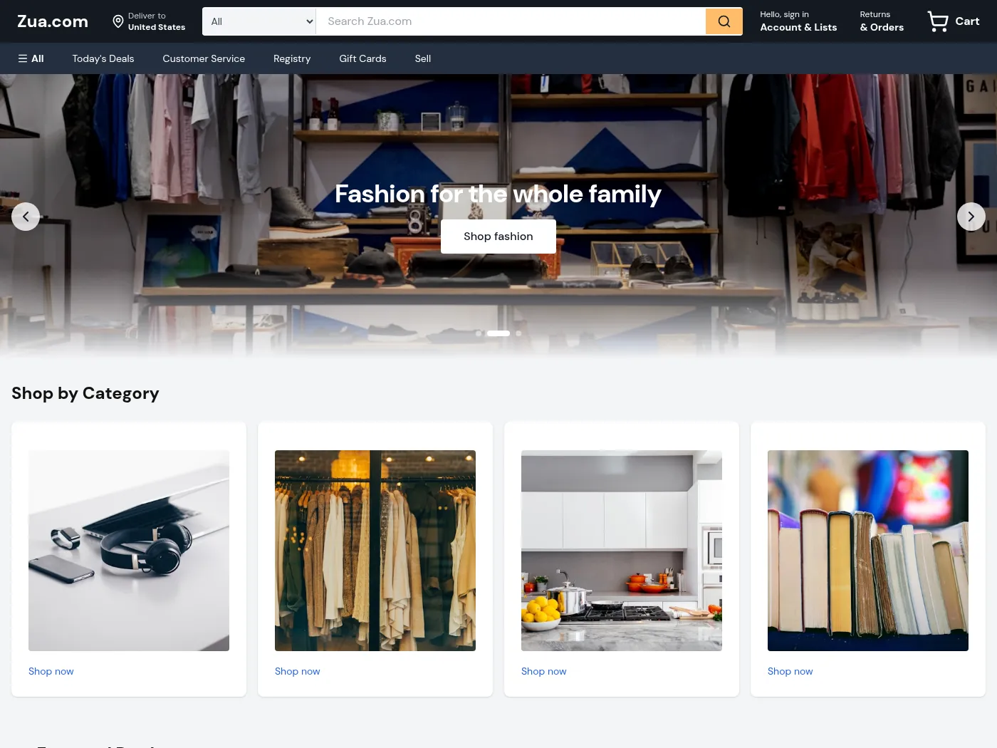 Zua.com - Amazon.com Clone E-commerce Platform