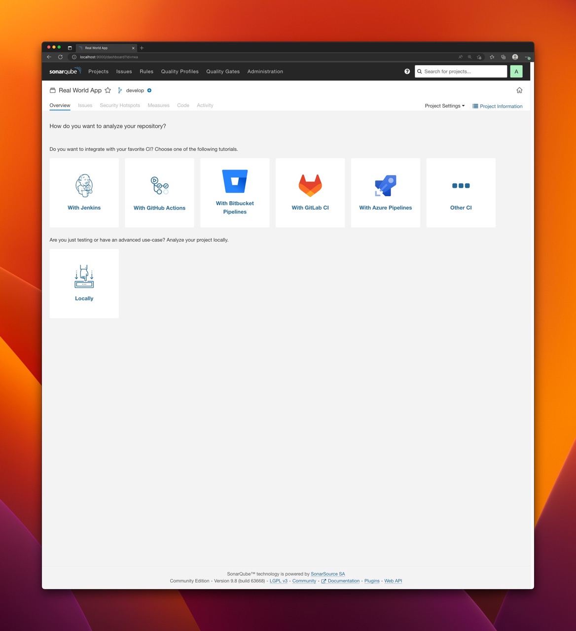 Frontend code analysis with SonarQube