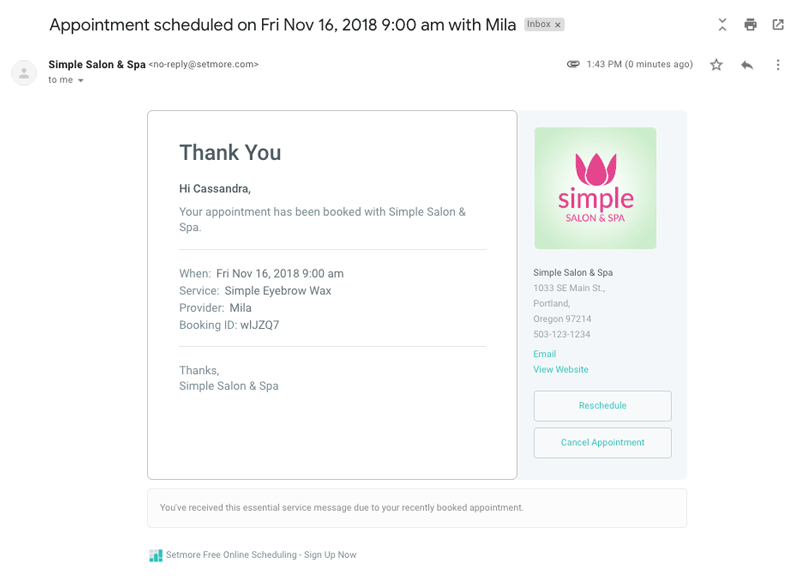 Using Automated Emails And Reminders - Setmore