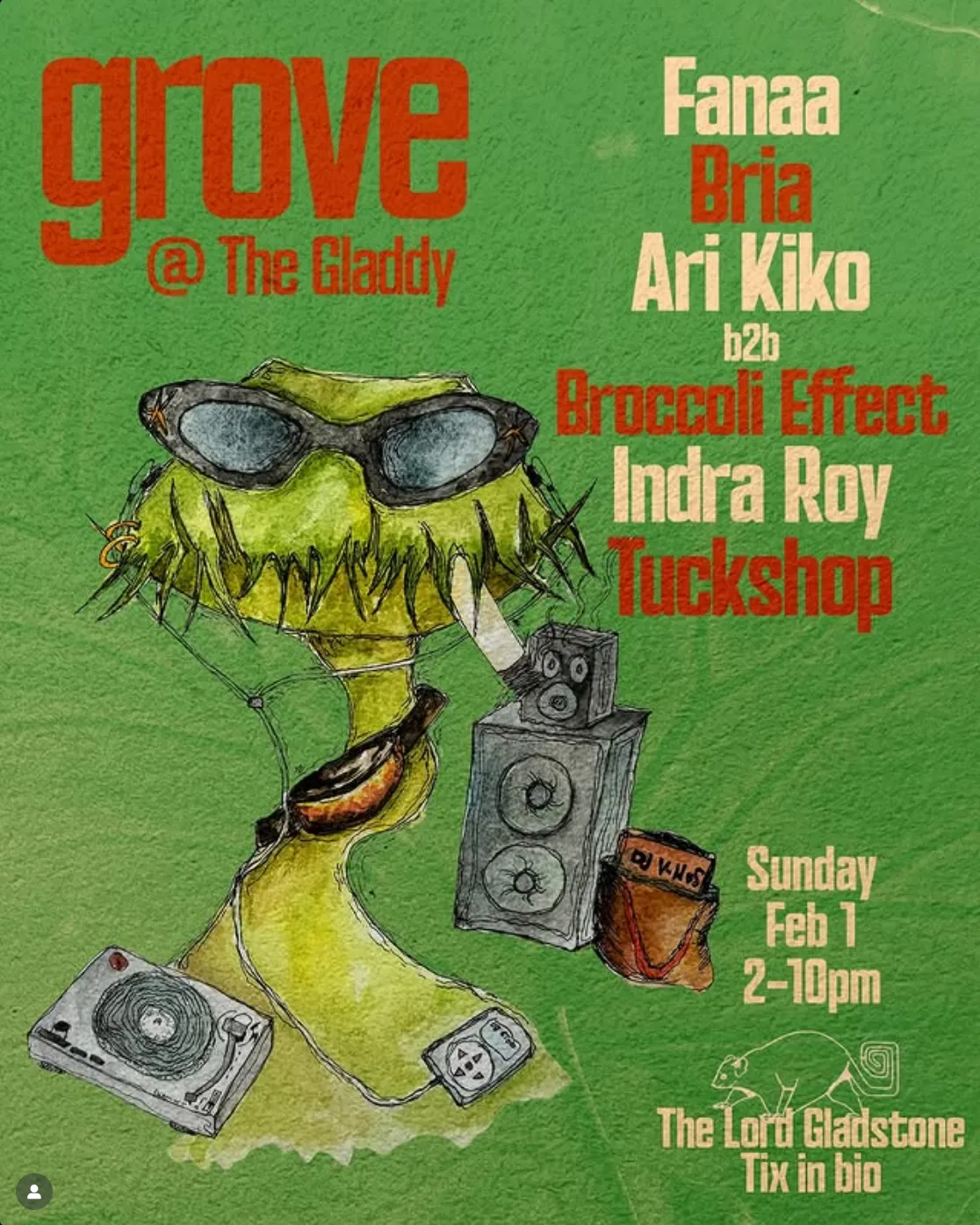Grove at The Gladdy at Lord Gladstone, Sydney - Event Details — LINES