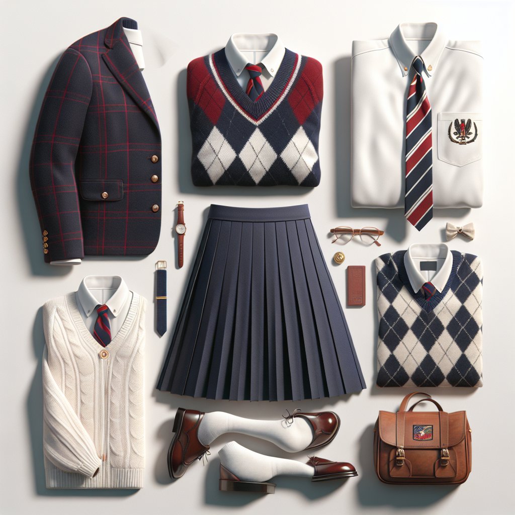 Photorealistic preppy school outfit for girls | Fanart