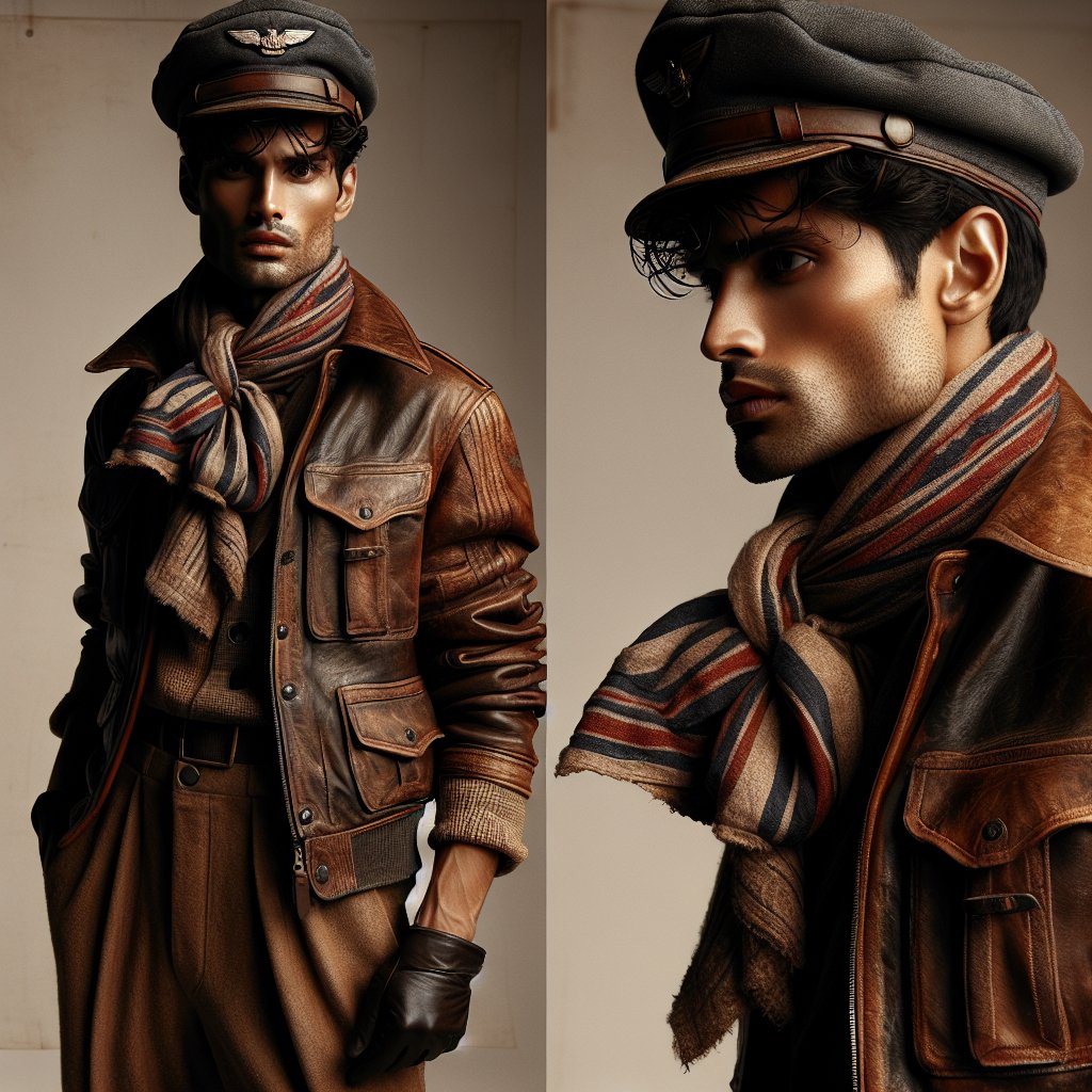 Vintage aviator look with a leather | Fanart
