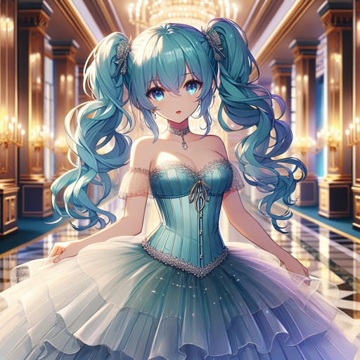 Anime Girl Royal Blue Corset | Fanart