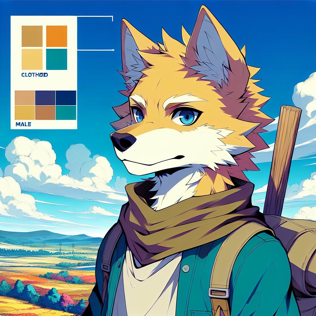 Vivid Color Palette Furry | Fanart