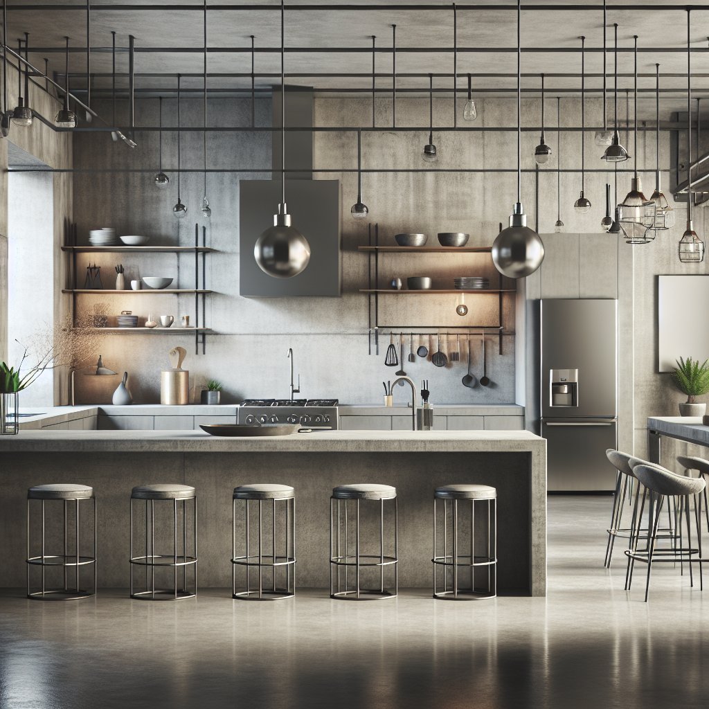 A stylish urban industrial kitchen with | Fanart