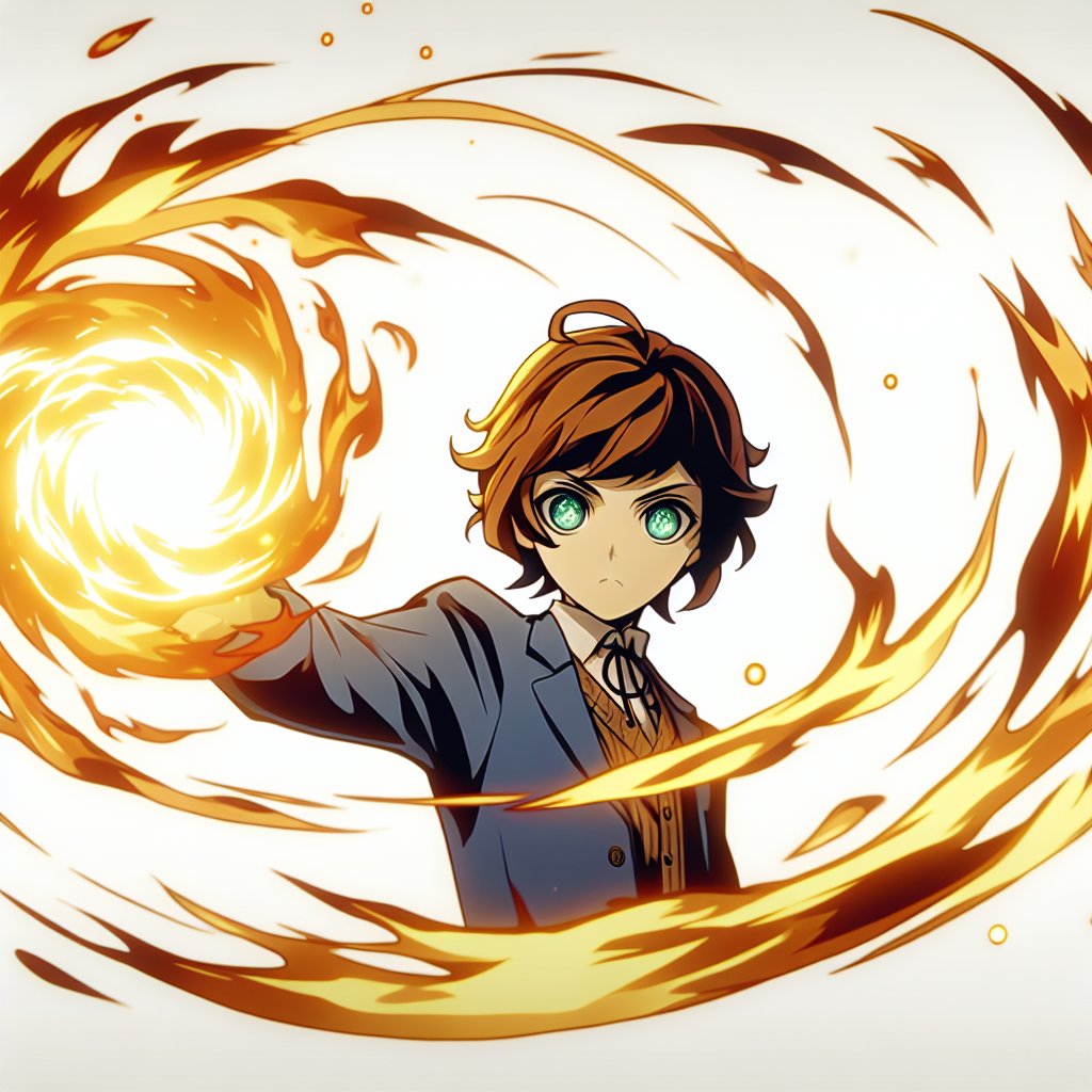 Anime Girl Fiery Power | Fanart