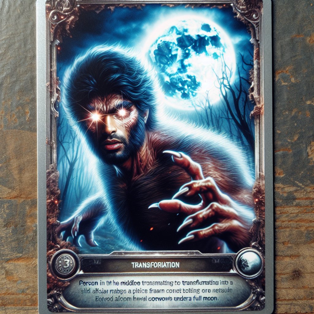 A werewolf transformation under a full | Fanart