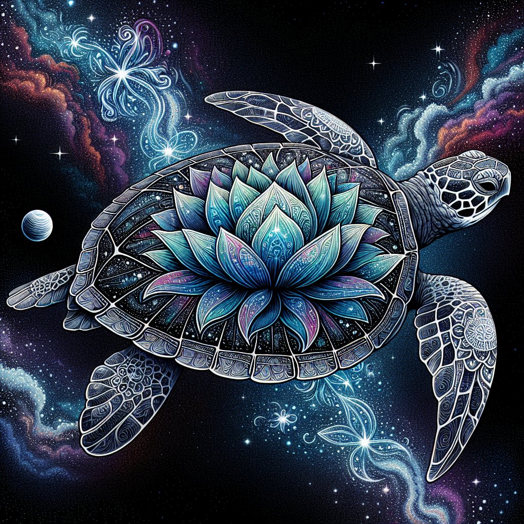 A sea turtle with a blue | Fanart
