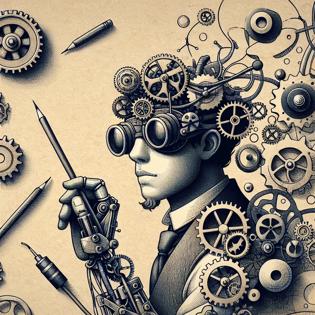 A steampunk inventor with goggles and | Fanart