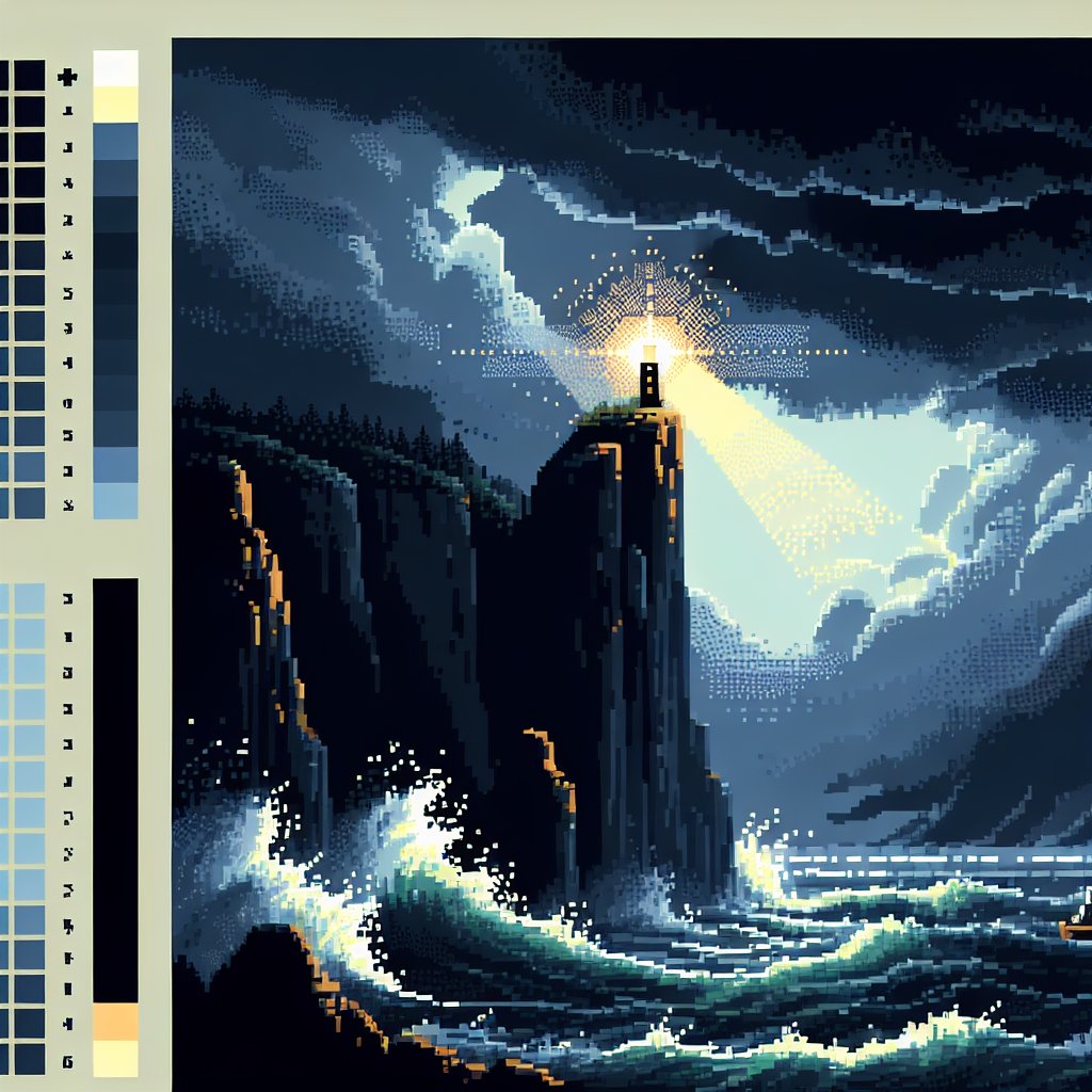 A pixelated light on a cliff | Fanart